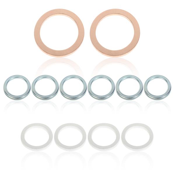 商品名:  RACOONA 12PCS Crush Washer Kit,Transfer and Differential Case Drain Plug Crush Washer Service Gasket,Car Accessori...