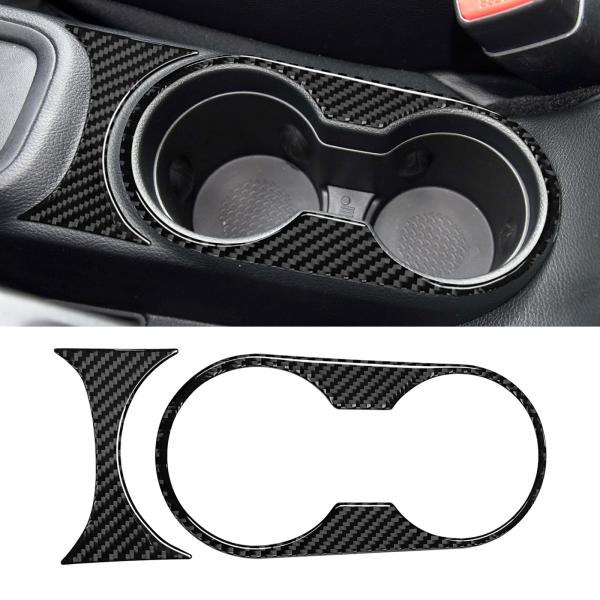 商品名: RUIANTE カーボンファイバーギアシフターウォーターカップホルダーパネルカバートリムオートインテリアアクセサリー対応 ジープ ラングラー JK JKU 2011 2012 2013 2014 2015 2016 2017 (1...