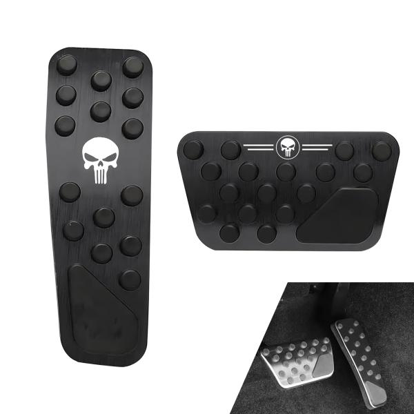 商品名: leediga スカルカーアクセラレーターペダルカバー ドリル不要 滑り止め車両ブレーキ ガスペダル アクセサリー Dodge 2009-2022 Challenger Charger Chrysler 300C(ブラック)対応 ...