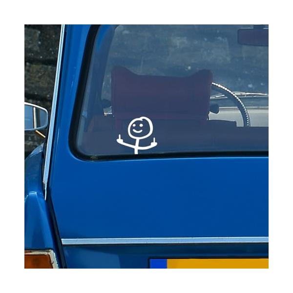 商品名: Car Fuck You Meme ビニールステッカーデカール、面白いパーソナライズされた漫画の中指ステッカー、車、窓、バンパー、トラック、オートバイ、またはその他の滑らかな表面にフィット(ホワイトスモール) Car Fuck Y...