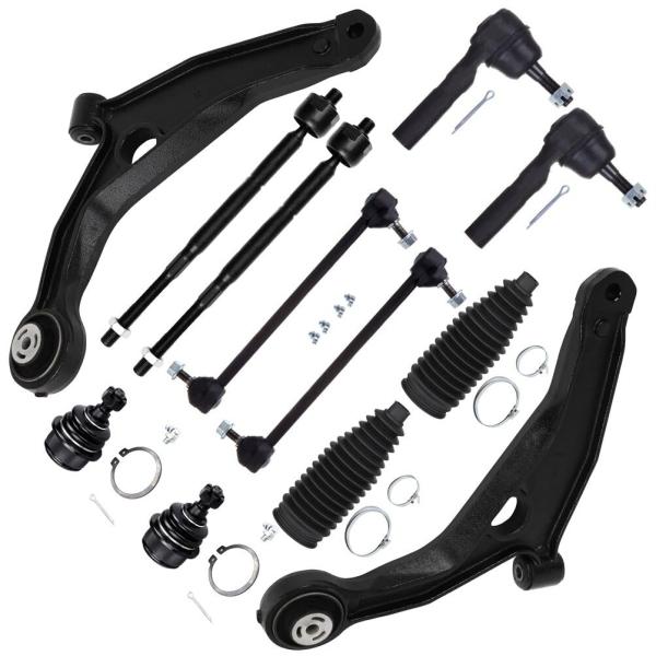 商品名:  SCITOO 12pc Front Suspension Kit Lower Control Arm Lower Ball Joint Inner Outer Tie Rod Sway Bar Steering Rack Boo...