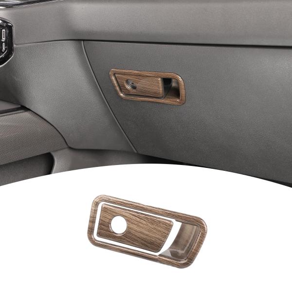商品名: PDKLIN シルバラードグローブボックス ラッチハンドル トリムカバー シボレー シルバラード/GMC シエラ 2022 2023 2024 木目調 インテリアアクセサリー 2個 PDKLIN for Silverado Glo...