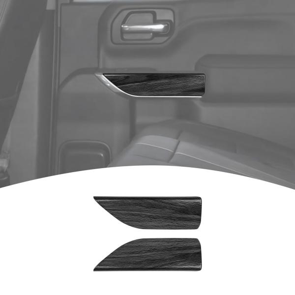 商品名:  PDKLIN for Silverado Rear Door Panel Trim Cover for Chevy Silverado/GMC Sierra 2019-2022(Double Cab) Black Wood Gr...