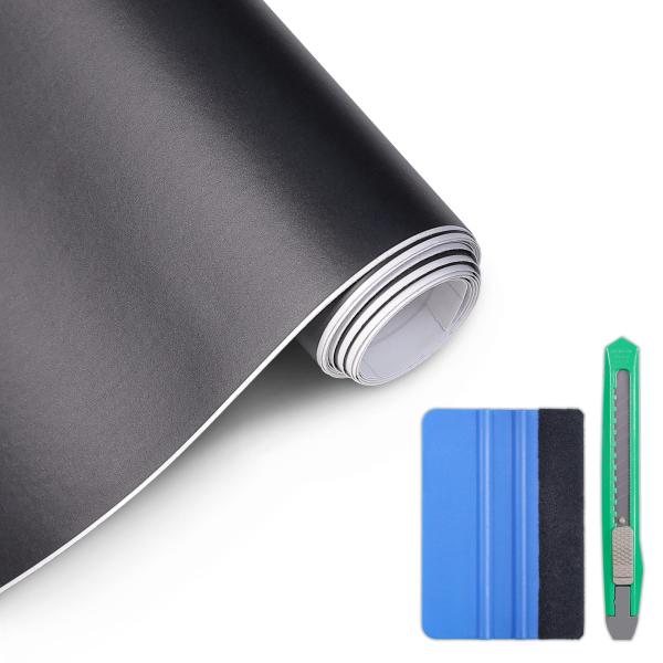 商品名: Lypumso マットブラックビニールラップ ツールキット付き、自己粘着性カーラップビニールフィルム エアリリーステクノロジー付き 車の内装、外装、DIYの装飾に最適 1フィート×10フィート Lypumso Matte Blac...