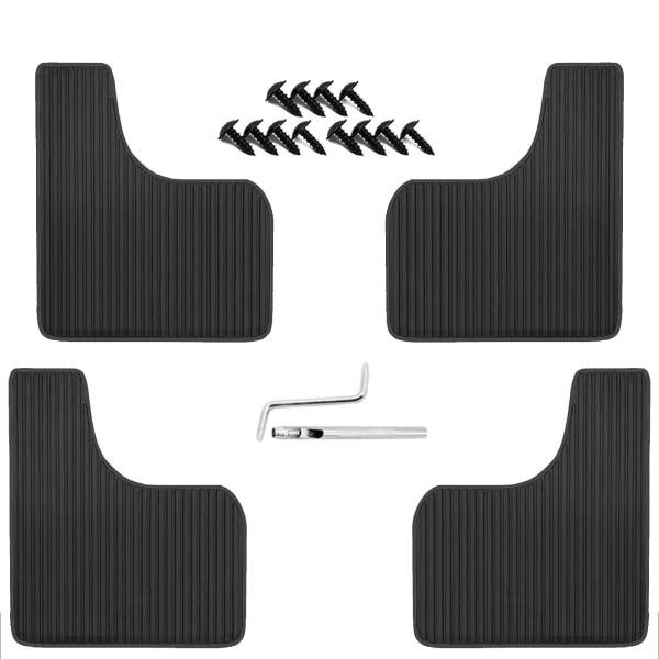 商品名: KEYOOG 4個セット ミニサイズ ユニバーサル 自動車用泥除け スプラッシュガード セダン対応 ハッチバック用 ソフトマッドガード 堆積物防止 10.7インチ/9.1インチ/0.2インチ フロント&amp;リア(ブラック) K...