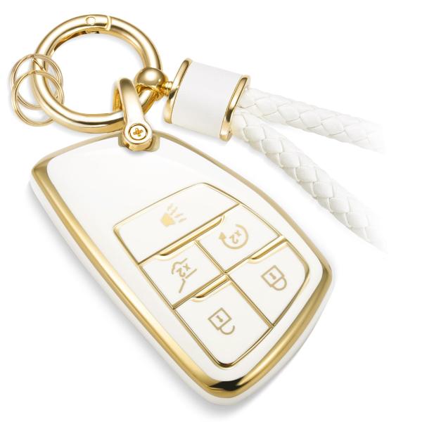 商品名:  CTRINEWS for Buick Key Fob Cover with Metal Braided Rope Keychain, Upgraded Soft Case for Avenir Envision Encore C...