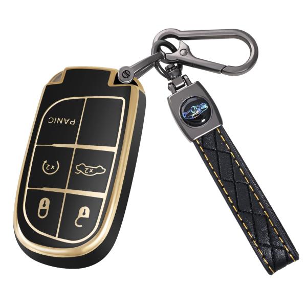 商品名:  Flensent Car Key Fob Cover Fit for Grand Cherokee Compass Renegade Cherokee Dodge Chrysler 3 4 5 Buttons Soft TPU ...