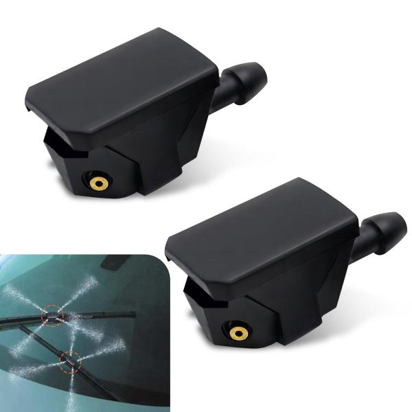 商品名: getfay パック-2 車用ワイパースプレー、8mm 9mm 4way ユニバーサル車両フロントフロントガラスウォッシャーノズル、防水 耐久性のあるメタルアームマウント 自動車用ノズル スプリンクラー交換用 (ブラック) Pac...