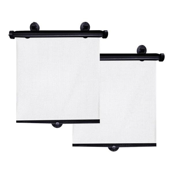 商品名: Ohleats 車用サイドウィンドウサンシェード 2個 15.7インチ × 17.7インチ 格納式ローラー 自動サンシェード 日差しや紫外線をブロック 車両メッシュウィンドウシェード 赤ちゃん用 カーアクセサリー (ホワイト) O...