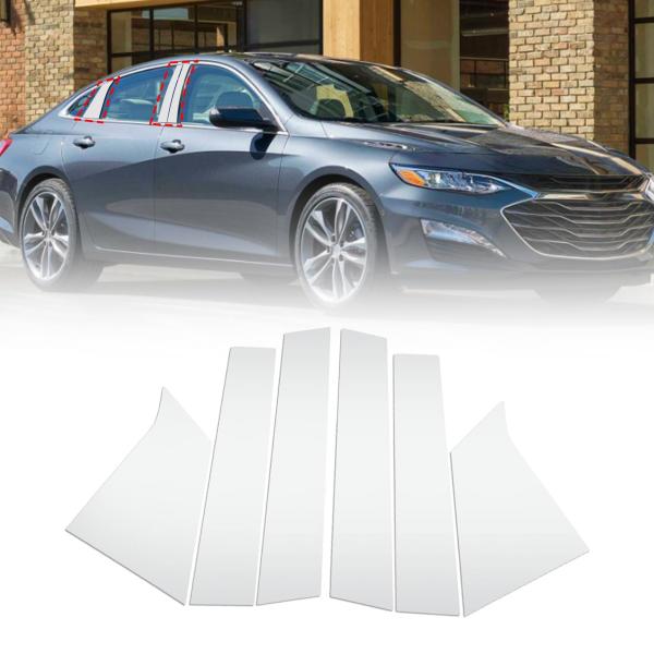 商品名:  FZJDSD 6pcs Chrome Silver Side Door Window Pillar Posts Cover Trim Compatible with Chevrolet Malibu 2016-2023,Wind...
