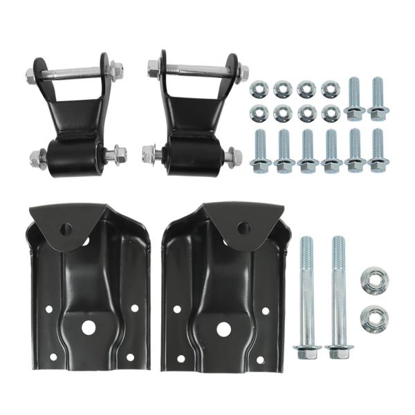 商品名: LABLT リアリーフスプリングハンガーブラケットシャックルキット GMC シエラ 1500 シボレー シルバラード 1500 1999-2013 12474021用 LABLT Rear Leaf Spring Hanger B...