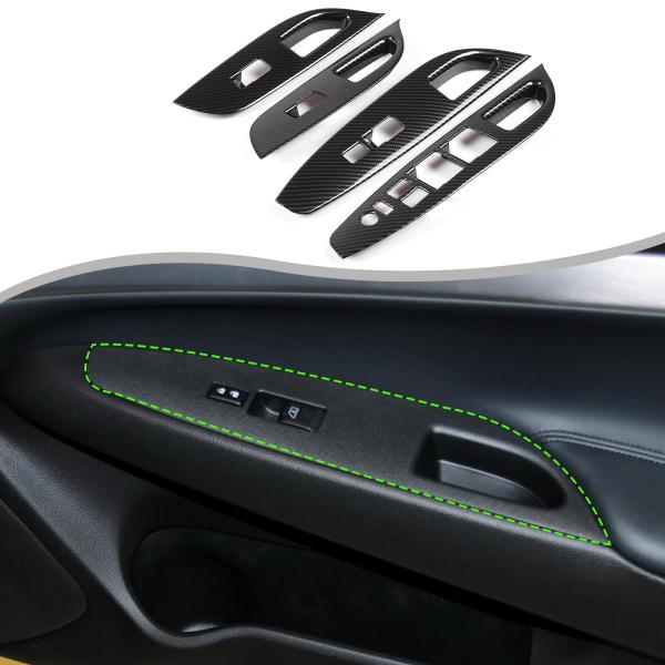 商品名: Moittellc ウィンドウリフトスイッチカバー Infiniti G37 2008-2013、車のドアウィンドウガラスリフトボタンパネルトリムカバー装飾G25 G35 G37アクセサリー(カーボンファイバーパターン) Wind...