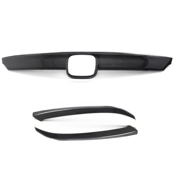 商品名: G-PLUS フロントグリルカバーモールディングトリム、ホンダアコード第10世代セダン2018 2019 18 19カーボンファイバーリップバンパー&amp;まぶたカバー、ABSに対応 G-PLUS 3PCS Front Gril...