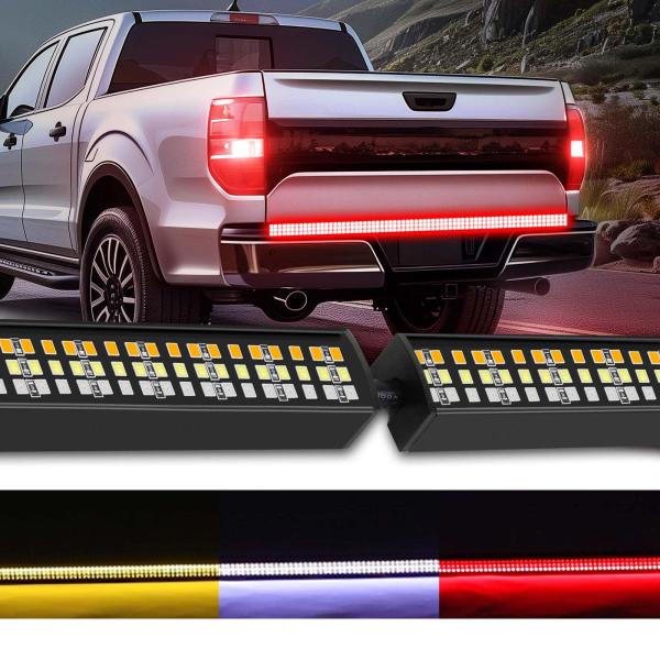 商品名: DEERMOTO テールゲート。 DEERMOTO Truck Tailgate Light Bar 60" 3-Row Splicing LED Pickup Light Strip with Brake,Turn Signal...