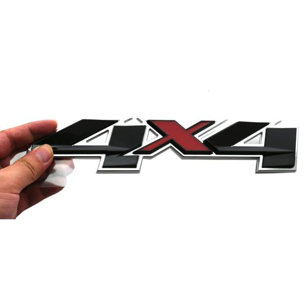 商品名: カスタム3D 4x4ベッドリアエンブレムバッジデカール交換用シルバラードGMCシエラ(クロームブラック) 1個 1pc New Custom 3D 4x4 Bed Rear Emblems Badges Decal Replace...