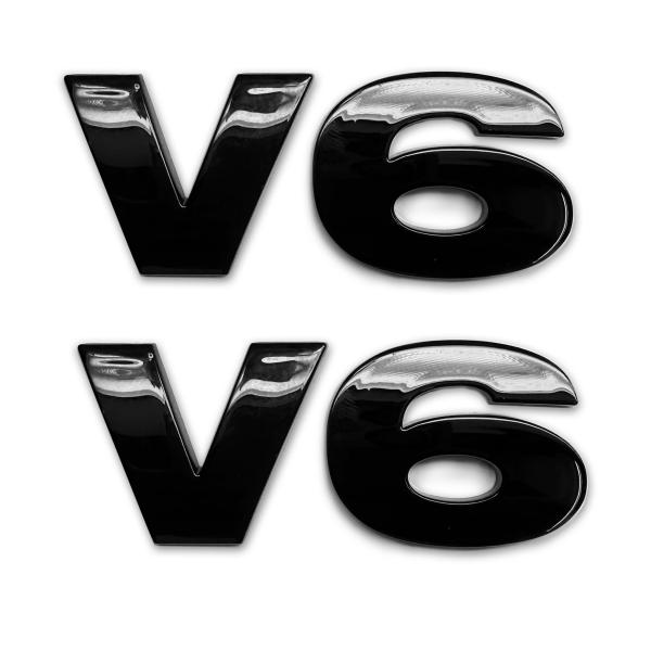 商品名:  Generic 2pc 3D Gloss Black V6 Badges Emblems with Adhesive Backing fits Range Rover, Land Rover, Trucks, and Cars....