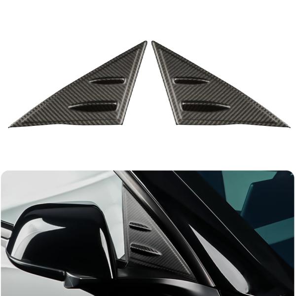 商品名: JSWAN カーボンファイバーAピラーウィンドウトライアングルカバー Tesla New Refreshed Model 3 Performance Highland (2024+) サイドウィンドウ A-ピラー トライアングルカ...