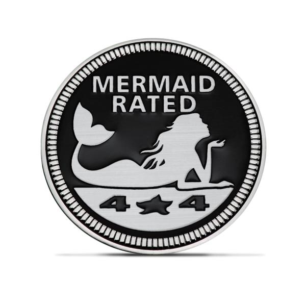 商品名: RGOAANC マーメイド レーティング カーエンブレム、カーバッジデカールステッカー、4 x 4 メタル自動車バッジ 3Dエンブレム ラウンドエンブレムデカール、車のエンブレムバッジ ジープラングラー車対応 (マーメイド定格) ...