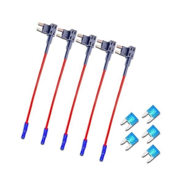 商品名: Sephile 5個 車用追加回路ヒューズ ポータブルロスレスパワー抽出純銅コア 低電圧ブレードヒューズホルダー 自動交換アクセサリー ほとんどの車に対応 (ブラック) Sephile 5 PCS Car Additional C...