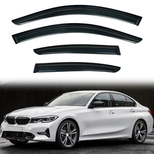 商品名: PLDDE スモークティントアウトチャンネルレインガード4個 2012-2019 BMW F30 3シリーズ 4ドアセダン M3 318 320 325 328 330 335 340 i d xdrive e テープオンベントウ...