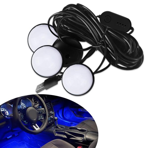 商品名: RGOAANC カーインテリアペダル LEDライト、4イン1装飾ネオンライト、自動車用アンビエントネオンライトキット、USBポート付き、アンビエントネオンカードアライトキット車用ユニバーサル(ブルー) RGOAANC Car In...