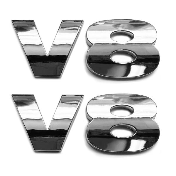商品名:  Generic 2pc 3D chrome V8 badges emblems with adhesive backing fits range rover, land rover, trucks, and cars., Mir...
