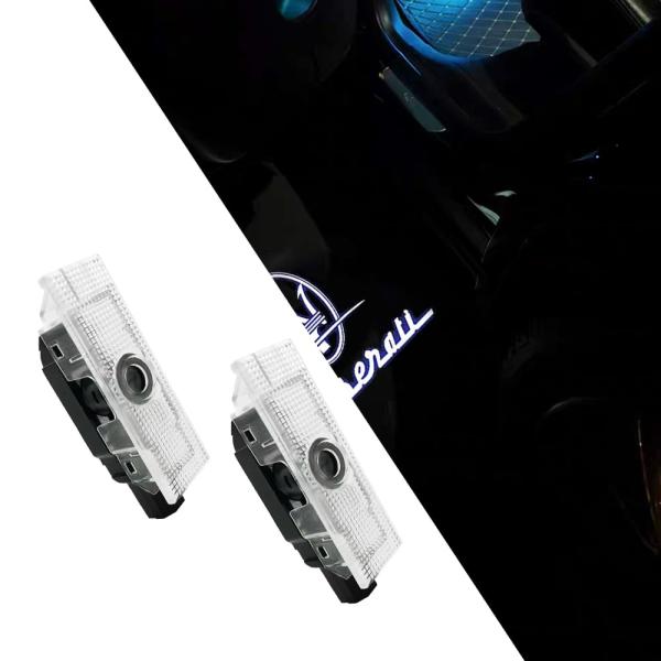 商品名: 2個 色あせない LED 車のドアロゴライト Levante 2015-現在 グレケール 2022-現在 HD ゴースト シャドウ ライト プロジェクター 水たまりランプ Accessoreis (ホワイトサークル、レバンテ/グレ...