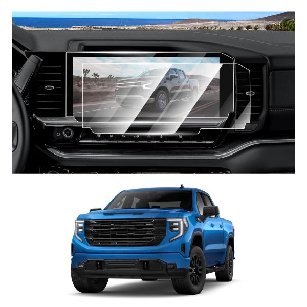 商品名:  FIILINES Screen Protector for 2022-2025 Chevy Silverado/GMC Sierra 1500/2024 2025 Sierra 2500HD 3500HD (No Button ...