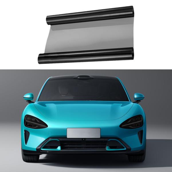 商品名: RGOAANC 12×48インチ 車用ライトティントフィルム、ライト自己粘着ティントフィルム、オートテールライトビニールラップフィルム、カーアクセサリーライトヘッドライトカバー保護フィルム ユニバーサル車両用(ダークブラック) C...