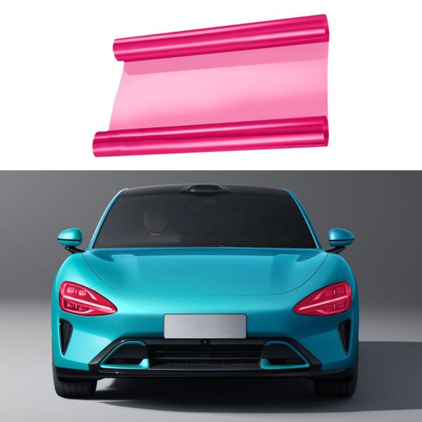 商品名: RGOAANC 12×48インチ 車用ライトティントフィルム、ライト自己粘着ティントフィルム、オートテールライトビニールラップフィルム、カーアクセサリーライトヘッドライトカバー保護フィルム ユニバーサル車両用(ピンク) Car L...