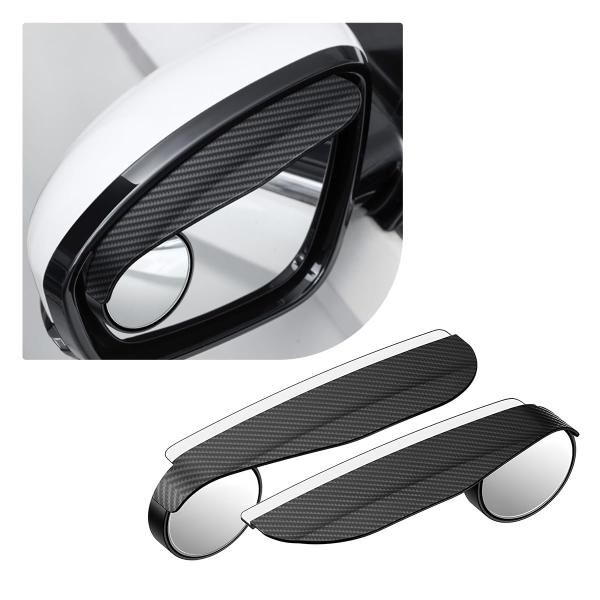 商品名:  Gasedin 2PCS Car Blind Spot Mirror, Adjustable Wide Angle Side Mirror with Rain Visor Guard, Carbon Fiber Rear Vie...