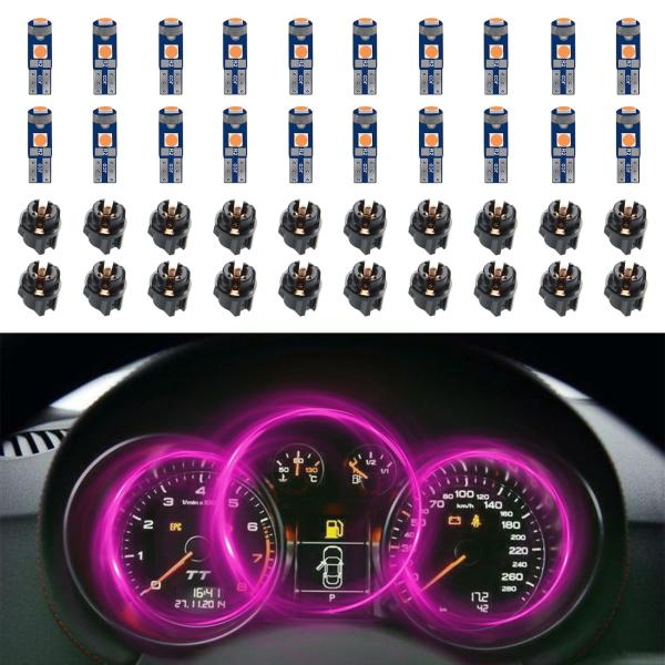商品名:  RGOAANC 20PCS T5 LED Lights for Dashboard, Dashboard Bulbs, T5 37 74 LED Bulb with Twist Lock Socket, Car Accessor...
