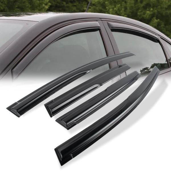 商品名:  Seaforie Rain Guards for Car Windows Compatible with 2009-2014 Honda Fit 4-Door,Smoke Tape-on Type Windows Visors ...