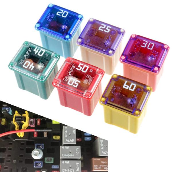 商品名: Jewkot 自動車用ヒューズ トールボックス型コンビネーションキット 6個 20A 25A 30A 40A 50A 60A 複数仕様 色分けヒューズ プラグインタイプヒューズセット ほとんどの車 トラックに共通 (マルチカラー)...