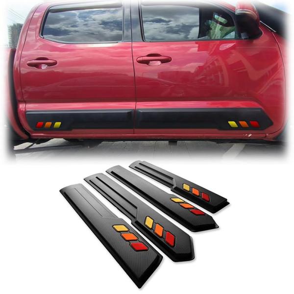 商品名: Gobison ロッカーパネルプロテクターオーバーレイフィット Tacoma 16-23 カーボンファイバーパターン 腐食 傷防止 装飾プラスチックパネル Gobison Rocker Panel Protector Overla...