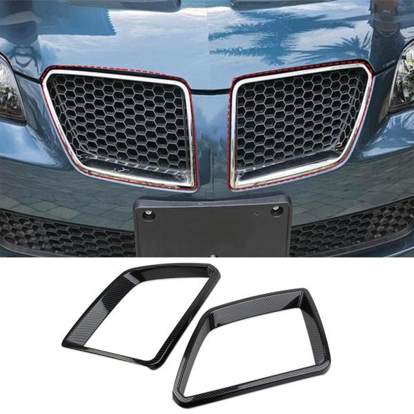 商品名: 車のフロントバンパーグリルカバートリム Pontiac G8 08-09/Holden Commodore 06-12 ABSフロントグリルアクセントリムカバーフロントグリルバンパーグリルインサート保護アクセサリー(カーボンファイ...