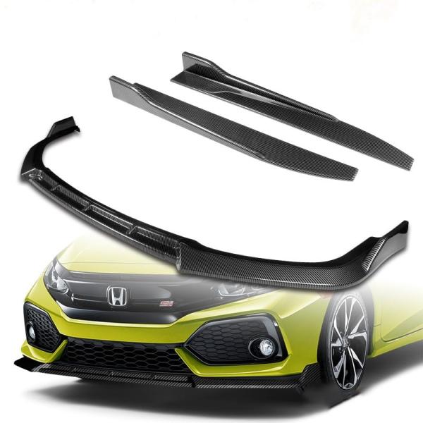 商品名:  HK5 5pcs Combo Painted Carbon Front Bumper Body Kit Lip + Side Skirt Extensions Diffuser Compatible with 2017-2021...