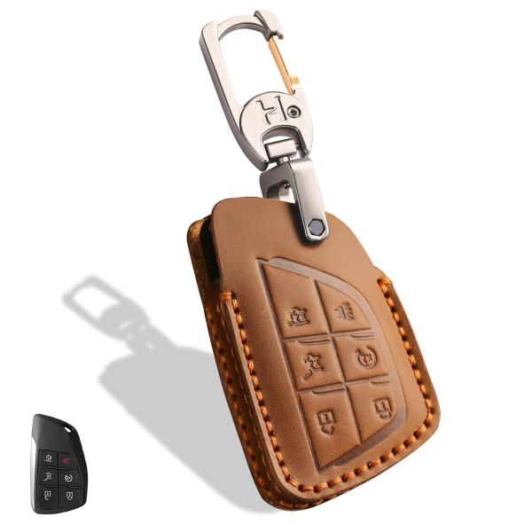 商品名:  Aoocar 6-Button Leather Key Fob Cover, Compatible with GMC Denali Yukon Sierra, Brownブランド: Aoocar商品サイズ: 6 Button高さ...
