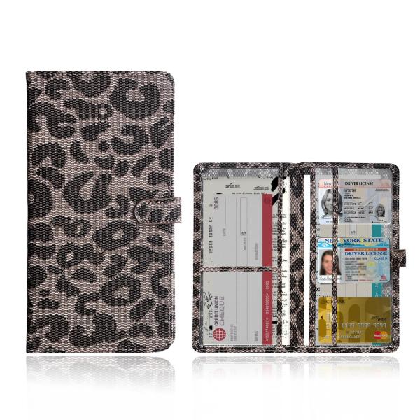 商品名: Sylvil 自動車保険 登録ホルダー PUレザー 車両書類 ウォレットケース カーカードホルダー 磁気付き 書類 IDカード 免許証 ユニバーサルカーアクセサリー (ヒョウ) Sylvil Car Insurance and R...