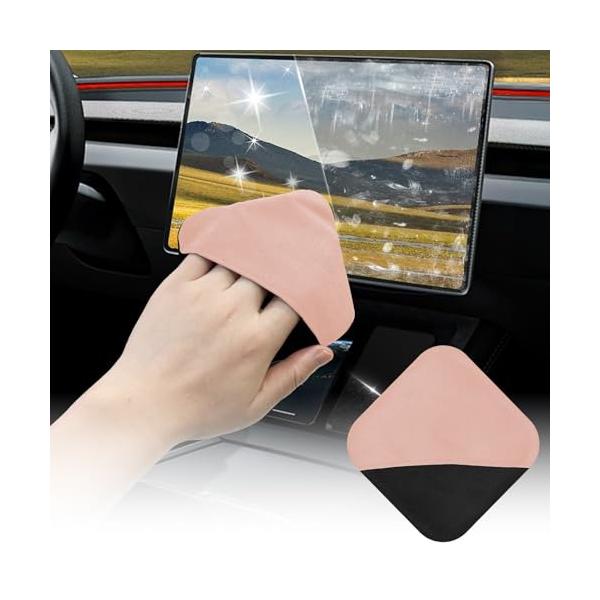 商品名: SuperKaKa ピンク カースクリーンクリーナー - 車両タッチスクリーンマイクロファイバークリーニングクロス、タッチスクリーンクリーンワイプ 車のインテリアアクセサリー 自動ダッシュボードディスプレイ用 (ピンク) Supe...