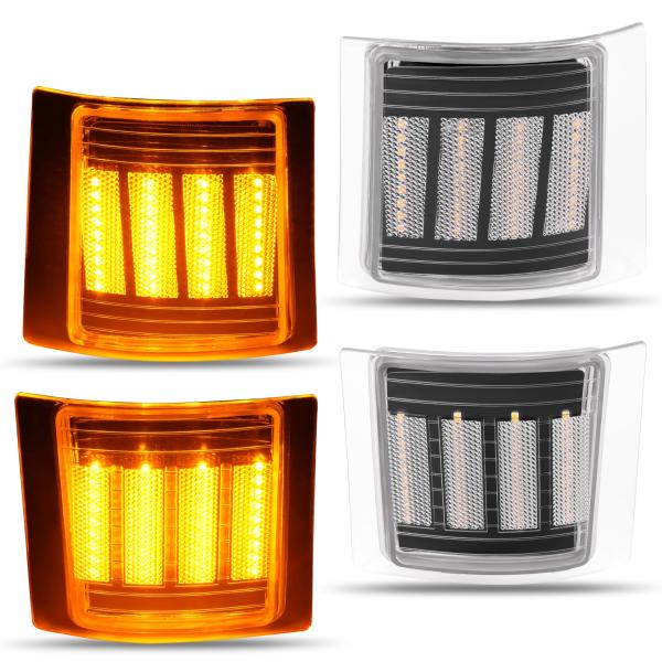 商品名:  KUAFU LED Full LED 4PC Front Corner Side Marker Light Turn Signals Light Compatible with 1994-1999 Chevrolet C/K 1...