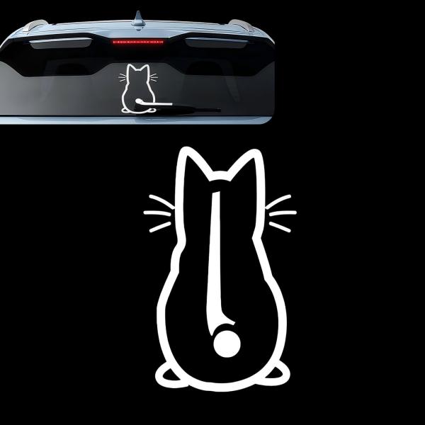 商品名: dawfall 車用ワイパーステッカー1枚 12.6インチ x 7.87インチ 防水フロントガラスワイパーデカール、かわいい猫が手を振るテールリアウィンドウワイパー装飾、ほとんどの車に共通(ホワイト) dawfall 1 PC C...
