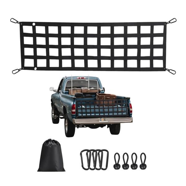 商品名: 高耐久テールゲートネット 60インチ x 18インチ テールゲートネット ピックアップトラックの荷台用 使いやすいトラックネット テールゲート シボレー、フォード、GMC、Dodge Ramのトラック用 Heavy Duty Ta...