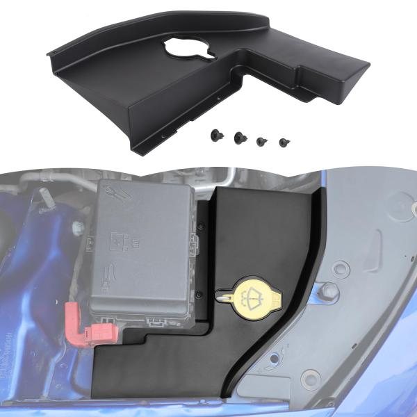 商品名: RT-TCZ フロントガラスウォッシャータンクエンジンベイサイドパネルカバーアクセサリー ダッジチャージャー2011-2024、ダッジチャレンジャー2015-2024、クライスラー300 300c 2011-2024用(ブラック)...