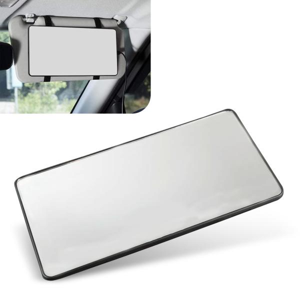 商品名: dawfall Pack-1 カーサンバイザー バニティミラー 車用高解像度メイクアップミラー ストラップ付き ユニバーサルオートサンバイザー メイクアップミラー 車 SUV トラックに適しています (ブラック) Dawfall ...