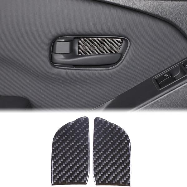 商品名:  Aunginsy 2-Door Inner Door Handle Bowl Cover Trim Compatible with Nissan Frontier 2022-2024 2025, Soft Carbon Fibe...