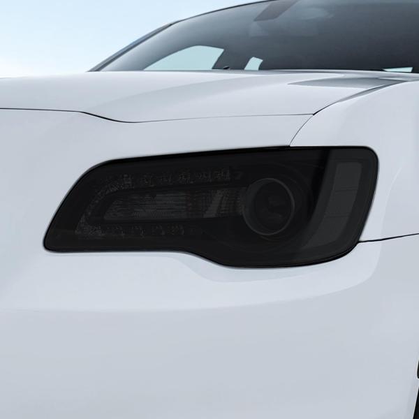 商品名: SlickMod プレカット ビニール スモークティント 2015-2023 クライスラー 300 ヘッドライト用 (ダークスモーク、1.ヘッドライト) SlickMod PreCut Vinyl Smoke Tint for 2...