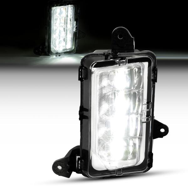 商品名:  HECASA Left LED Fog Light Compatible with 2019-2023 GMC Sierra 1500 Denali Front White LED Fog Lamp Clear Lens Dri...