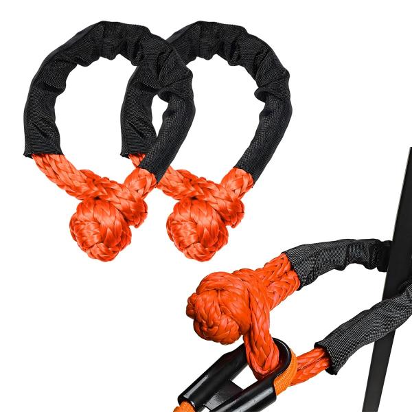 商品名: Ohleats ソフトシャックル、軽量車ロードリカバリーシャックル、UHMWPE 牽引シャックル セーリング車、SUV、UTV、ATV、トラックリカバリー、ユニバーサル外装カーアクセサリー(オレンジ) Ohleats 2 PCS ...
