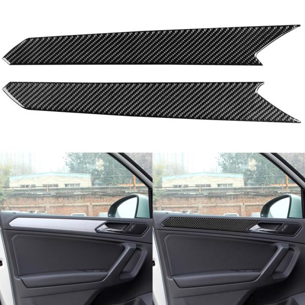 商品名: NVCNX 本物のカーボンファイバーアクセサリー フォルクスワーゲン VW Tiguan 2022 2023 2024 車用ビニールラップオーバーレイ フロントドアパネルカバー インテリアトリム ソフトステッカー デカール 2個 ...